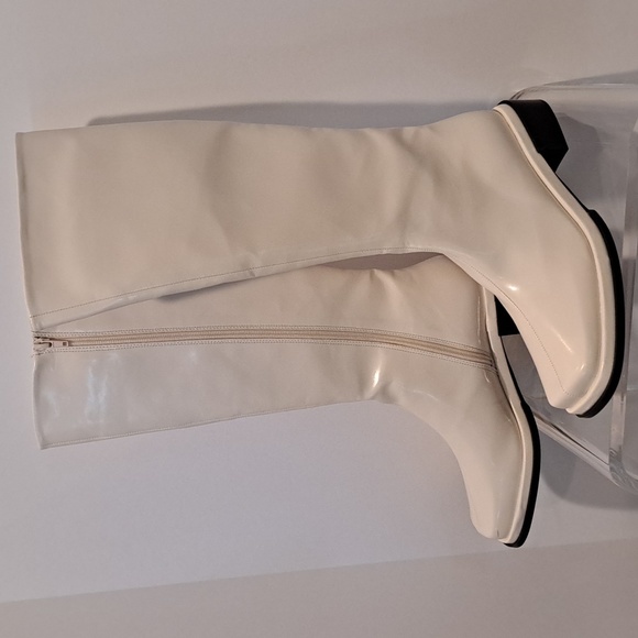 Lattelier | Shoes | New Semisquare Toe Kneehigh Boots Creamy White ...